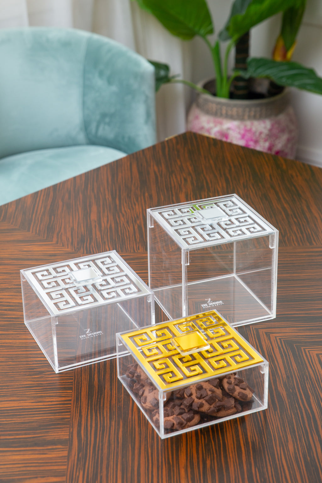 Greek Key squared box – Zee Designs Plexiglass