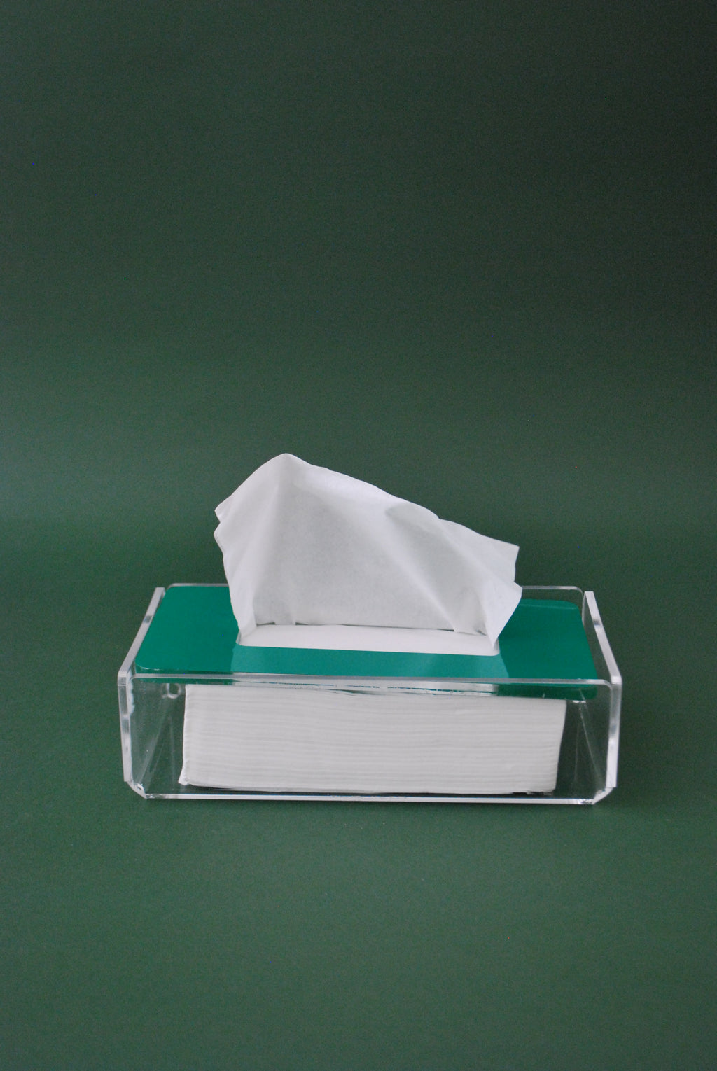 Short height Green Tissue box – Zee Designs Plexiglass